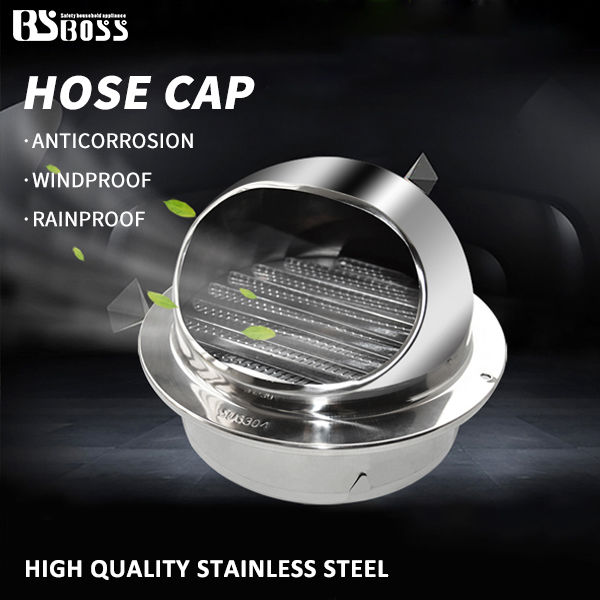BSBOSS 4" (100mm) 6" (150mm) Stainless Steel Hood Ducting Cap - For ...