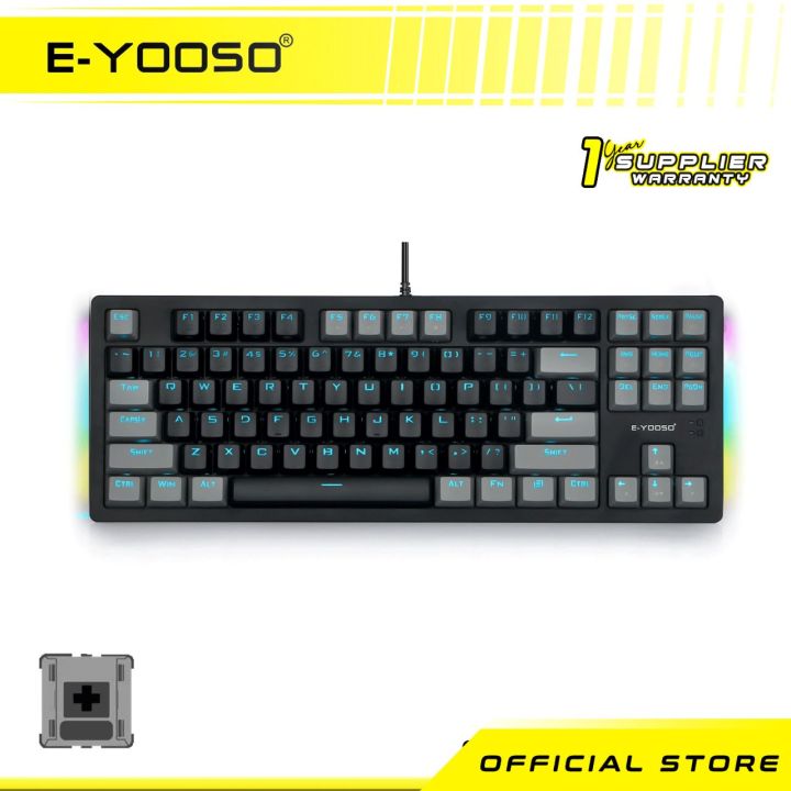 E- Yooso K620 87keys RGB Side Lit and LED Backlit Mechanical Gaming ...