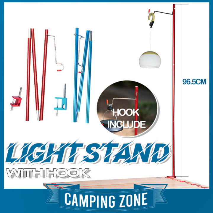 Portable Folding Lamp Pole Ultralight Hiking Support Light Fan Pole ...