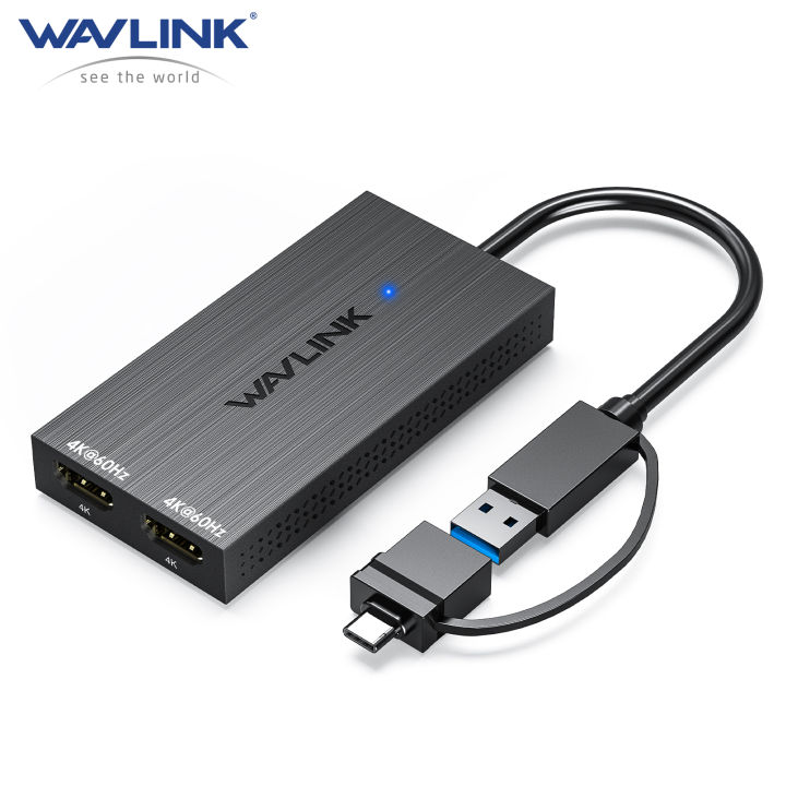 WAVLINK USB 3.1/USB C to Dual HDMI Adapter, DisplayLink Dual 5K/60Hz Monitor Hub for Dell HP ...
