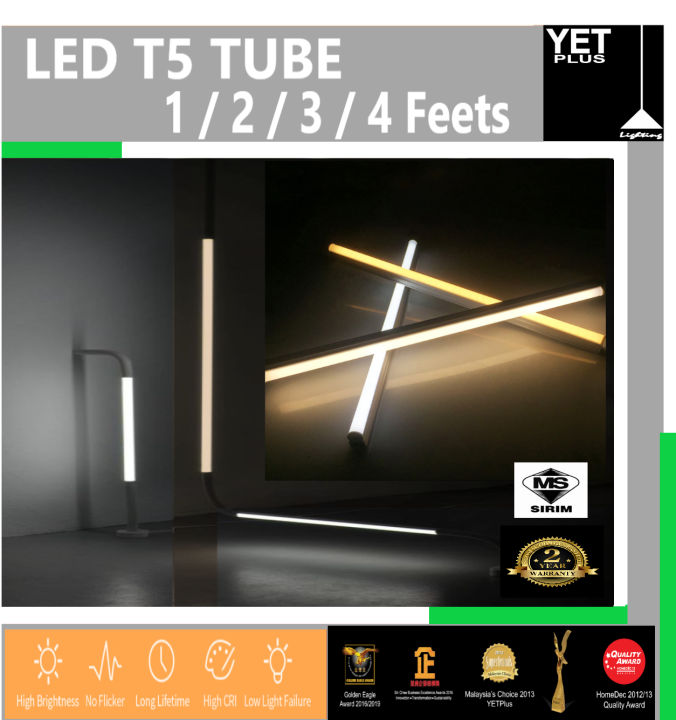 YETPlus Lampu LED T5 Tube Light T5 Drop Light T5 Curve Light T5 Ceiling Light 1/2/3/4Feets ...