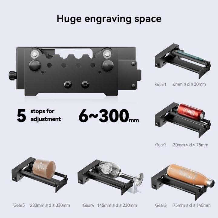 Engraver Rotary Roller Height Adjustment 360 Degree Engraving For ...