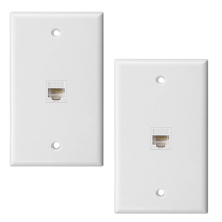 1-Port Ethernet Wall Plate, Keystone Jack Wall Plate with RJ45 Keystone ...