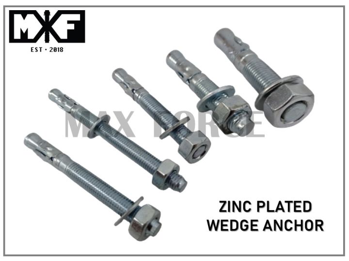 M8/M10/M12 ZINC PLATED WEDGE ANCHOR/WALL PLUG | Lazada