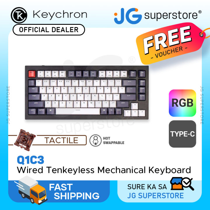 Keychron Q1 QMK 84 Keys Custom Compact Wired TKL Tenkeyless Mechanical ...