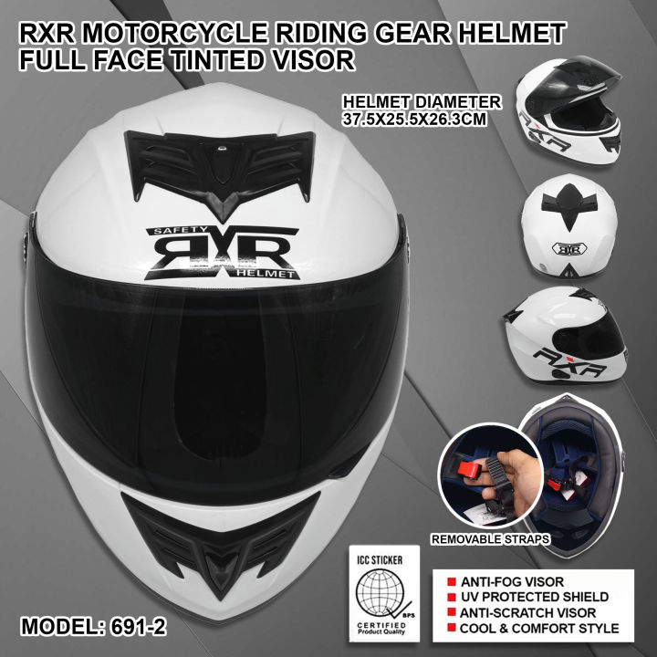 RXR Motorcycle full face helmet tinted visor Riding Helmet 691-2 ...