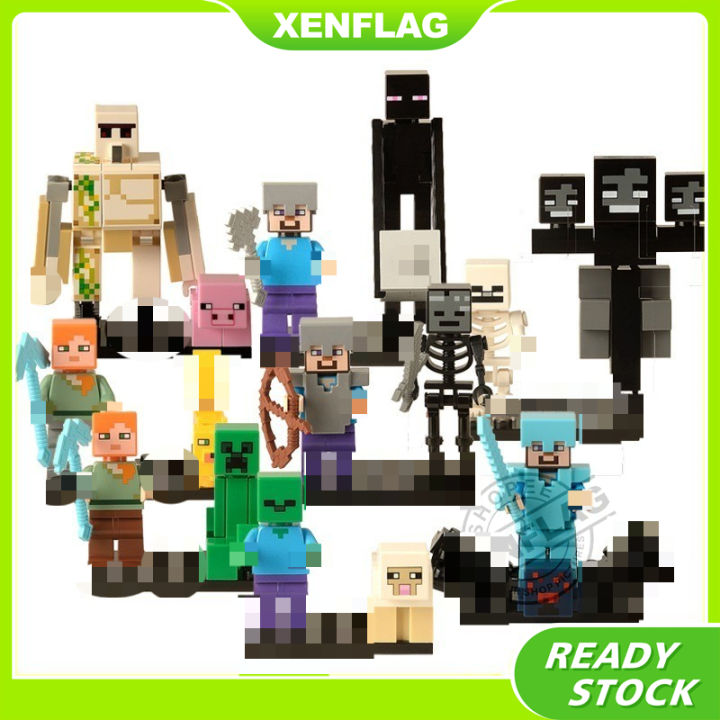 Minecraft Steve Alex Minifigures Building Blocks Assembly Collectible ...