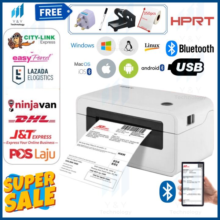 HPRT Thermal Printer N41 Bluetooth Barcode A6 Shipping Label AWB ...