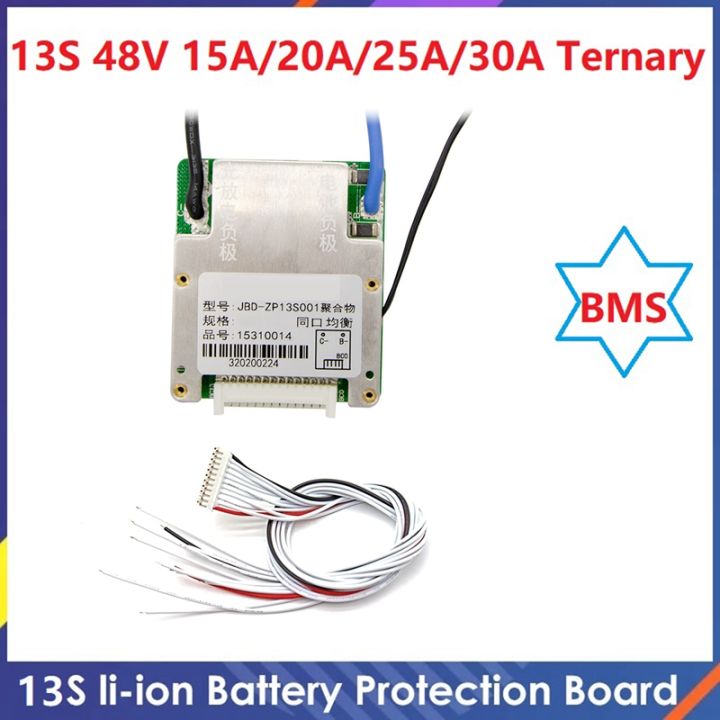 13S 48V Ternary Lithium Battery Protection Board BMS Same Port with Equalization Temperature ...