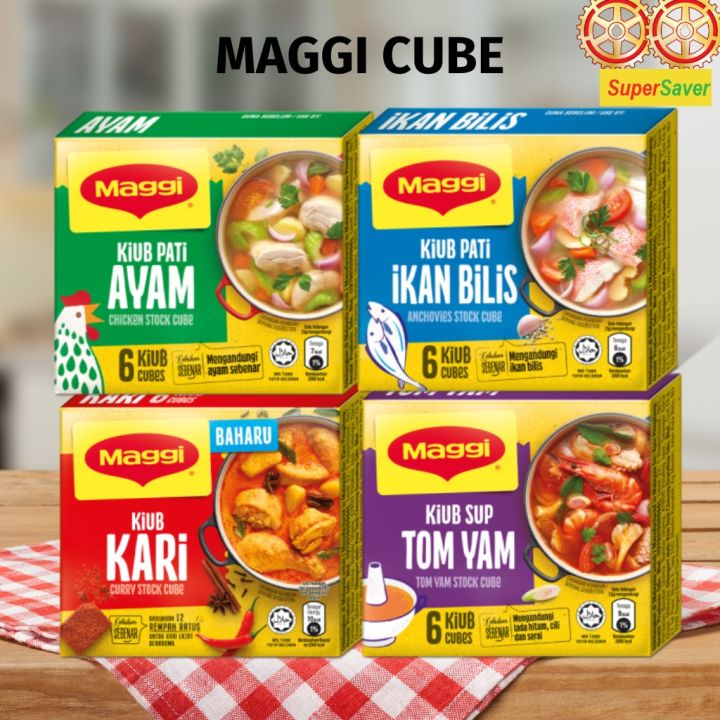 Maggi Stock Cube Ikan Bilis/Ayam/Tomyam/Kari 60g | Lazada