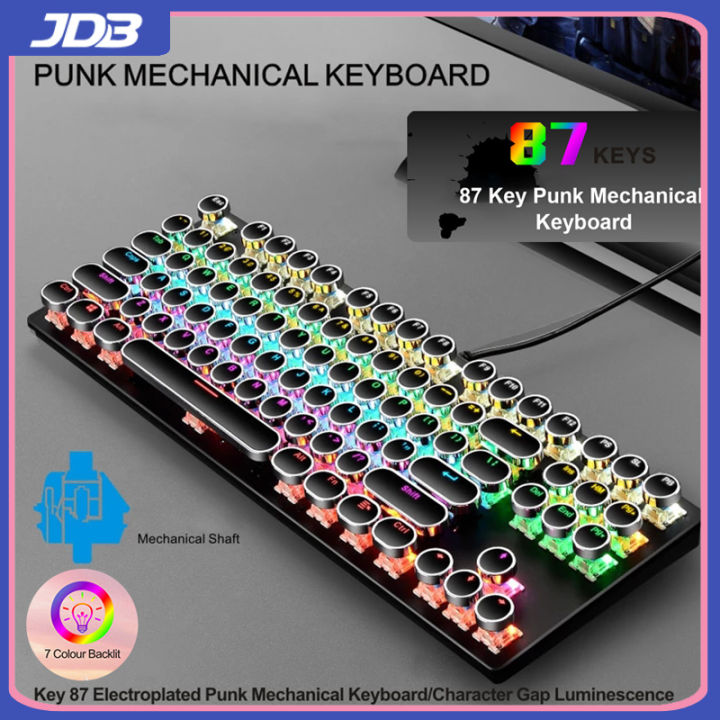 JDB USB Wire Keyboard Gaming Mechanical Feeling 87-key Keyboards Seven ...