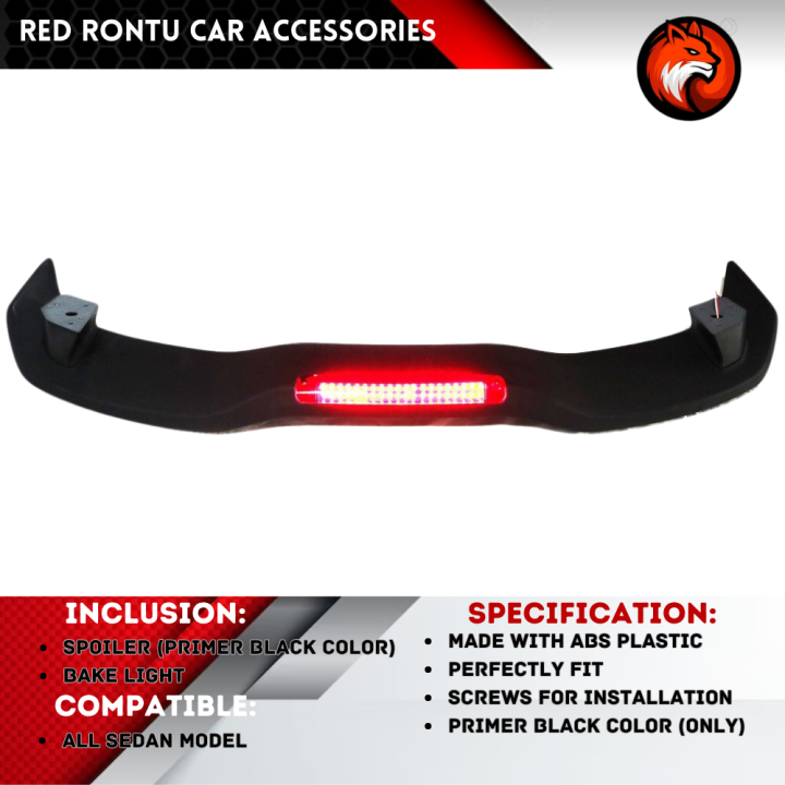 Universal Sedan Modulo Car Spoiler (Primer Black Finished) | Lazada PH