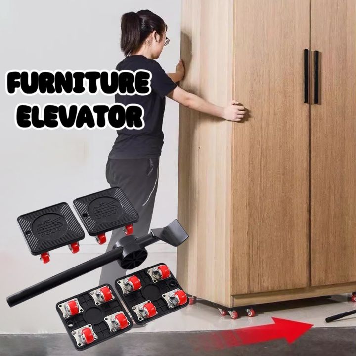 600KG Heavy Duty Furniture Lifter Transport Mover Lifter Slides Wheel ...