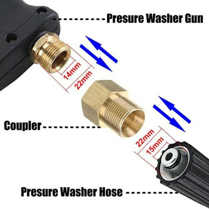 Pressure Washer Adapter 1 Pc 4500 PSI M22 14mm Female M22 15mm Male ...