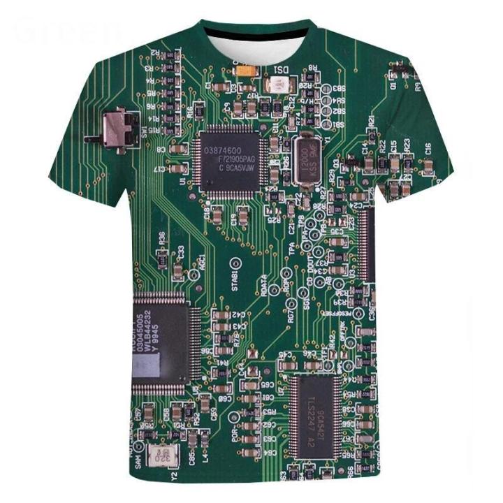 Circuit Board 3d Printing T-shirt Men And Women Summer Casual ...