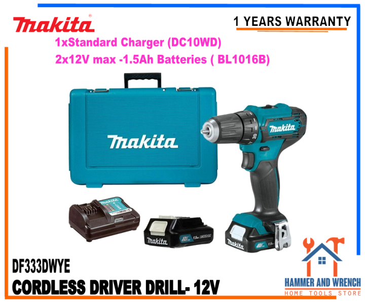 MAKITA DF333DWYE Cordless Drill Driver set. 12V. | Lazada Singapore