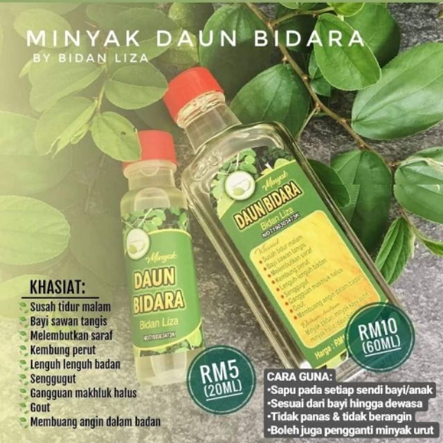 MINYAK DAUN BIDARA / Balm Daun Bidara Asli +🎁 Sawan Tangis Gangguan ...