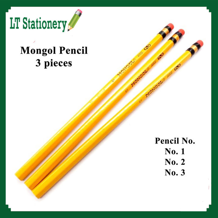3pcs Mongol Writing Pencil No.1, 2, 3 , Trio , XL and Trio XL (Lt ...