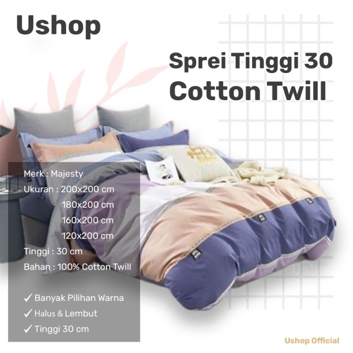 MAJESTY Sprei 200x200 Tinggi 30 Cm - Aspire Ocean Big Leaf Cactus Land Crossever Daisy Dale ...