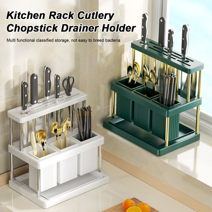 Kitchen Rack Cutlery Chopstick Drainer Holder Knife Rack Spoon Rack ...