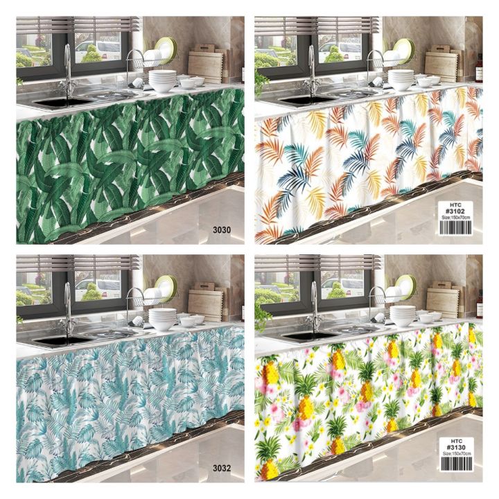 Sale Beautiful Green thin Plant kitchen curtains lababo kitchen ...