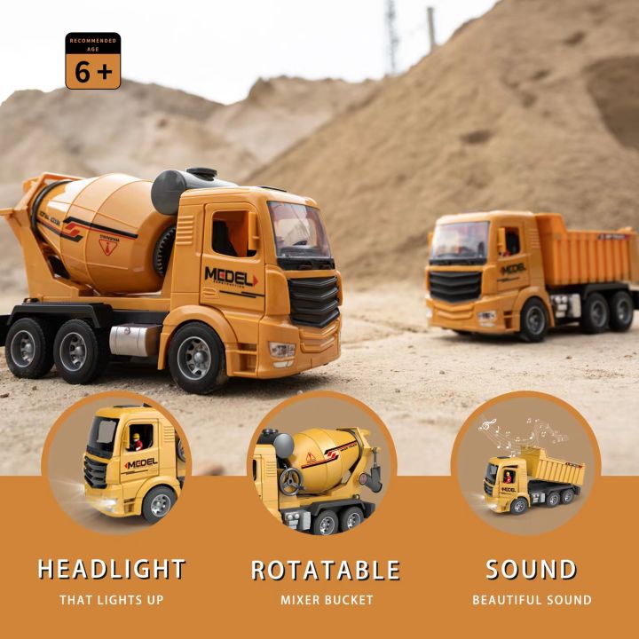HENGJIAN MAINAN RC KONSTRUKSI TRUCK DUMP 1:18 RODA 6 ANGKUT PASIR ...