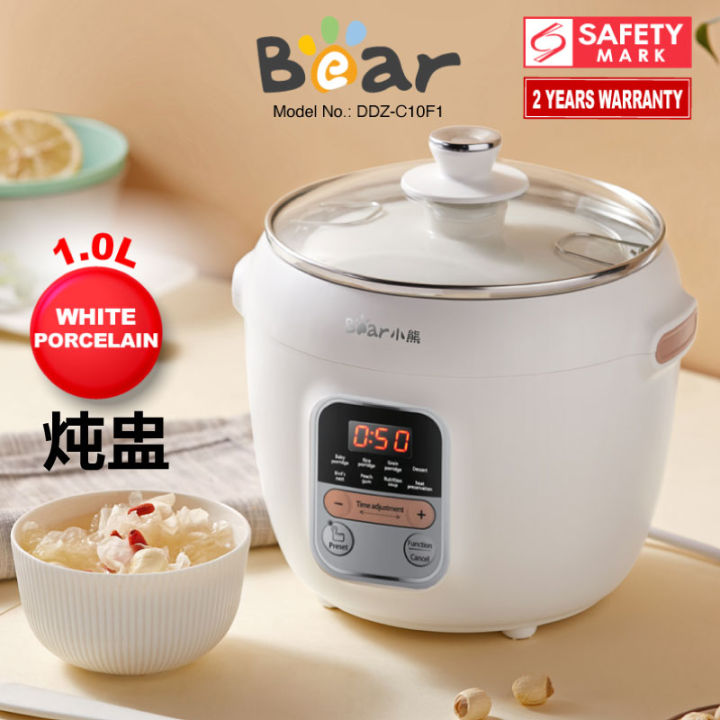 Bear Digital Double Boiler, Slow Cooker 1.0L (DDZ-C10F1) | Lazada Singapore