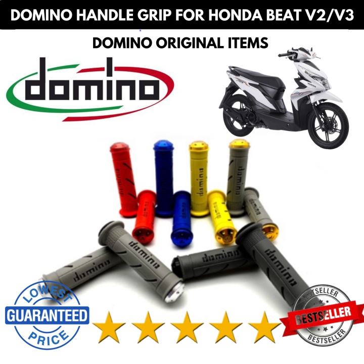 ORIGINAL HONDA BEAT V2/V3 DOMINO HANDLE GRIP RUBBER WITH BAR END ...