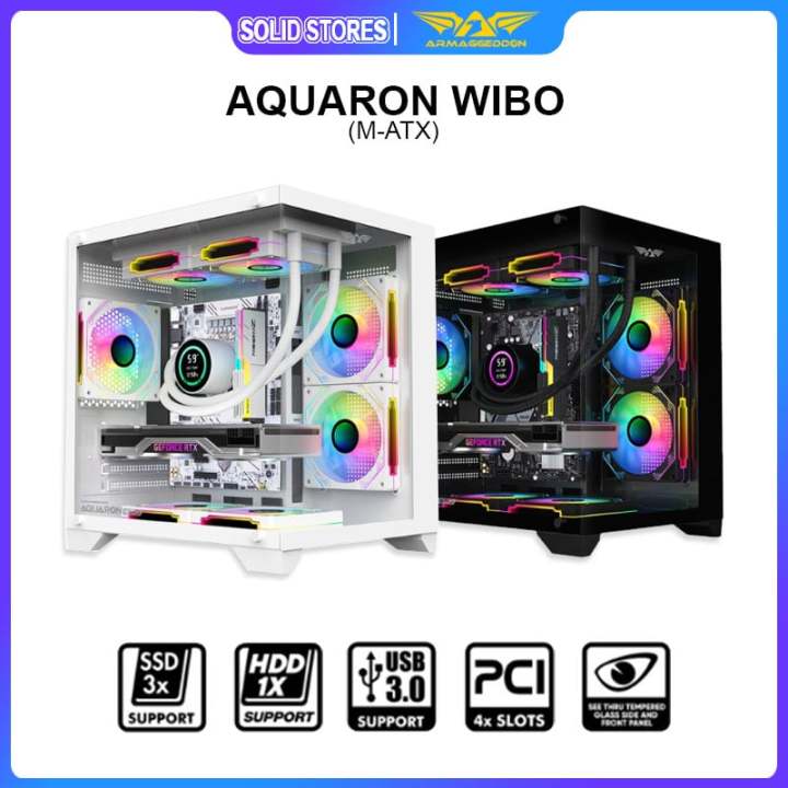 Casing Gaming Armaggeddon Aquaron Wibo M-ATX Front Panel and Side Panel ...