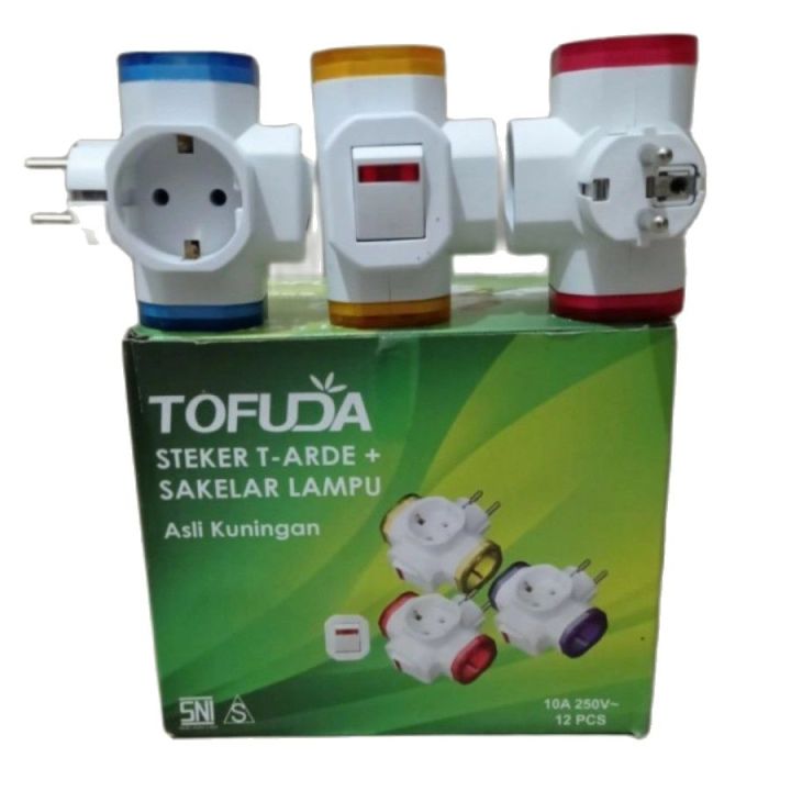 TOFUDA T STEKER ARDE SAKLAR ON OFF 3 LUBANG MULTI TEE Colokan CABANG 3 ...