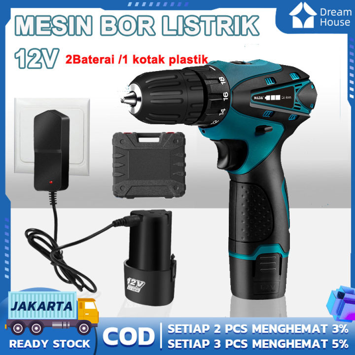(dalam Stok, Dikirim Dari Jakarta)12 V/3.6 V Obeng Listrik Bor Listrik ...