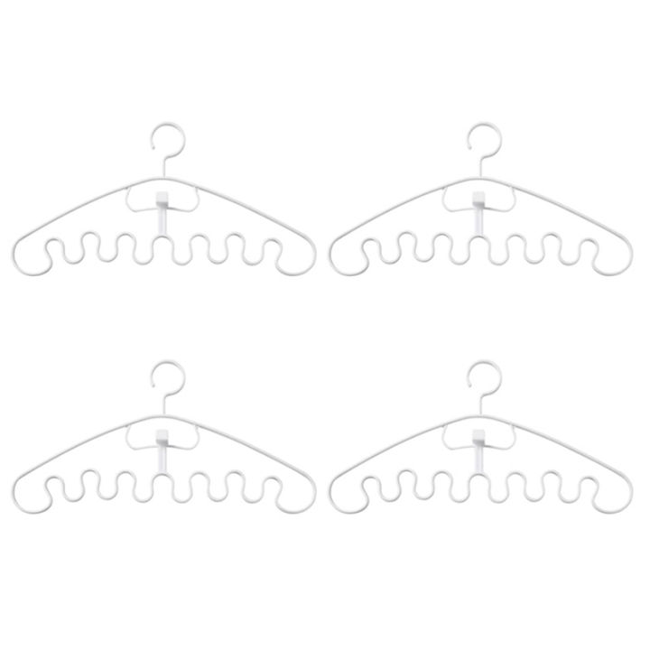 Huayou 1/4ชิ้นราวตากไม้แขวนสำหรับเสื้อผ้ารองรับหลายพอร์ตลายคลื่นไม้แขวนเสื้อ | Lazada.co.th