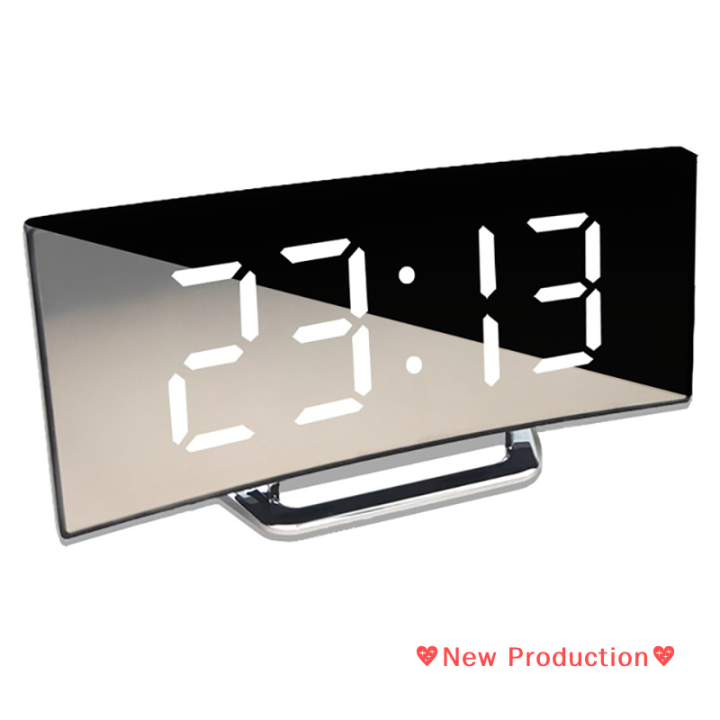 New Production💖 7 Inch Digital Alarm Clock Curved Dimmable Led ...