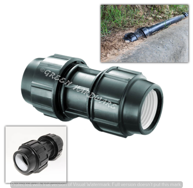 1PCS PE Compression Coupling Straight Coupling (1/2", 3/4" & 1") PE Quick Connect Pipeline ...