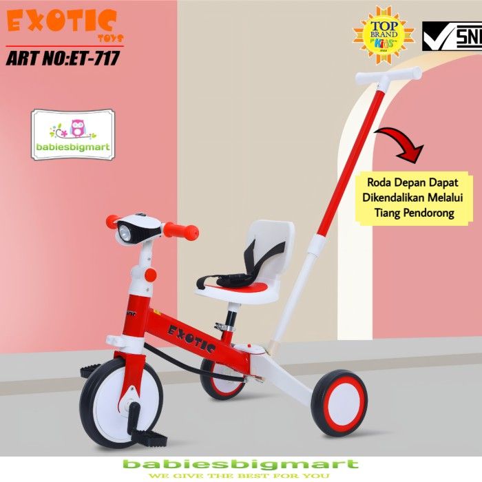 Sepeda Roda Tiga Exotic ET 717 Ada Sandaran Sabuk Pengaman Balence Bike ...