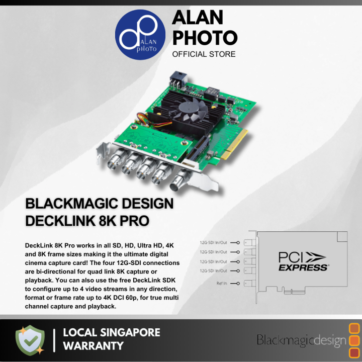 Blackmagic Design Decklink 8K Pro Cinema Capture Card [BDLKHCPRO8K12G ...