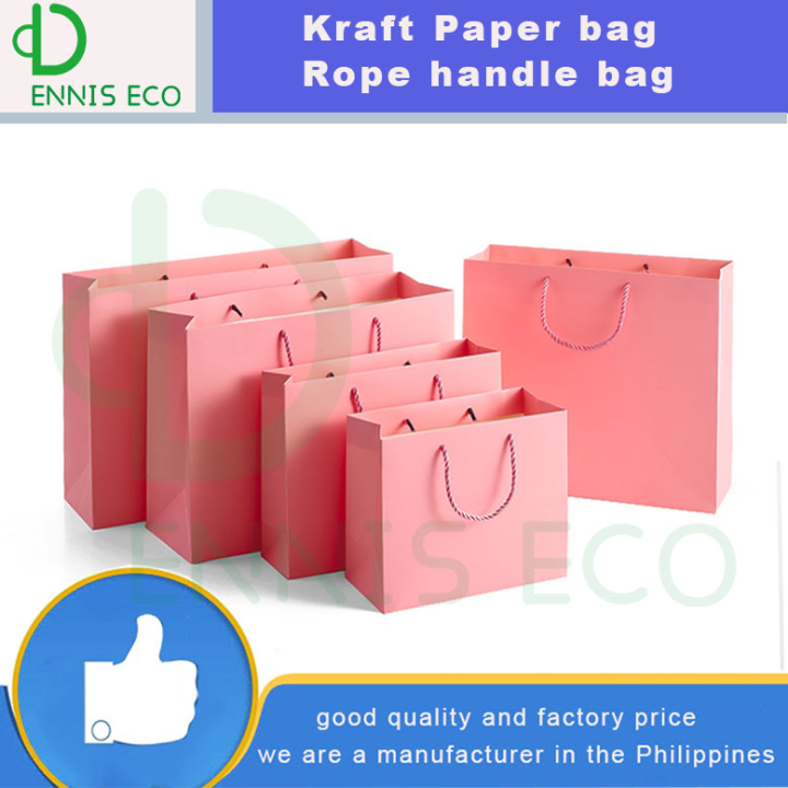 (HORIZONTAL DESIGN) Colorful party bag Kraft Paper Bag Plain Rope ...
