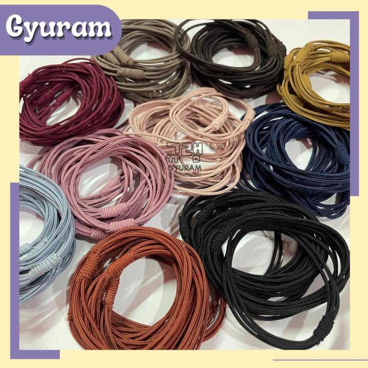 Karet Ikat Rambut Korea Mutiara Aesthetic Polos 4 Lapis Tali Layer ...