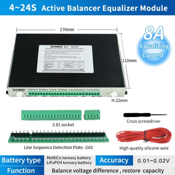 Sunkko Active balancer 4-24 5A 8A 12V 24V 36V 48V 60V lithium lifepo4 ...