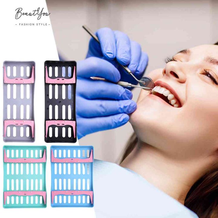 Dental Sterilization Rack Plastic Box Cassette File Burs Disinfection Holder Dental Tool ...