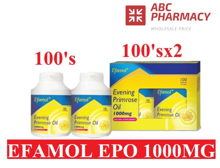Efamol Evening Primrose Oil 1000mg 100s / 100sX2 (BOX) (EXP09/25) | Lazada