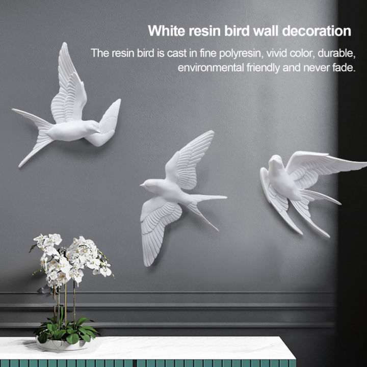 Birds Sparrows Swallows Dove White Wall Mounted Decor Hanging For ...