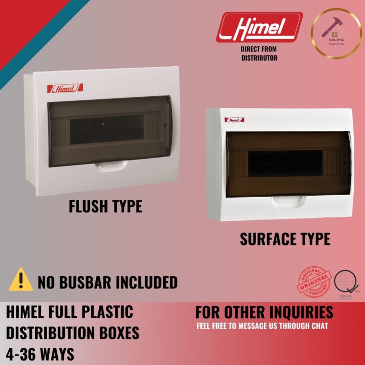 Himel Distribution Box Full-Plastic (Flush & Surface Installation) 4-to ...