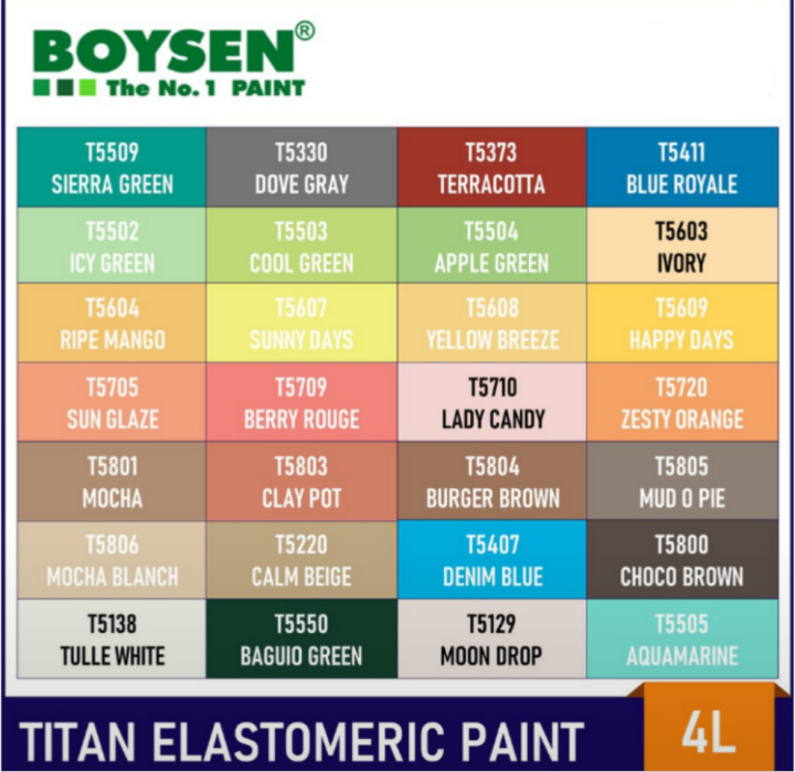 Boysen Titan Superflex Elastomer Paint 1 Gallon 4 Liters Lazada PH Boysen Titan Superflex Elastomer Paint 1 Gallon 4 Liters Lazada PH