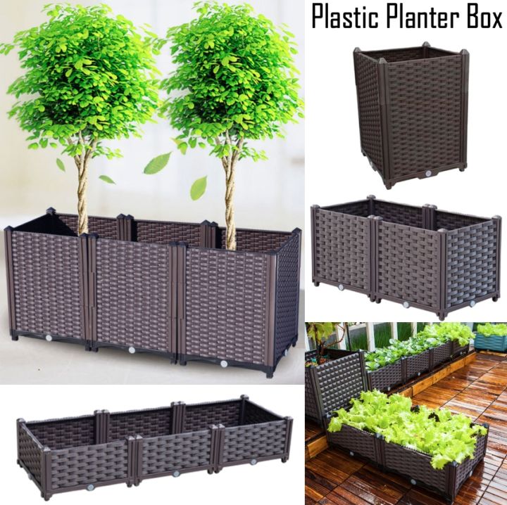 Plastic Planter Box Home Balcony Plastic Flower Pot Indoor Vegetable ...