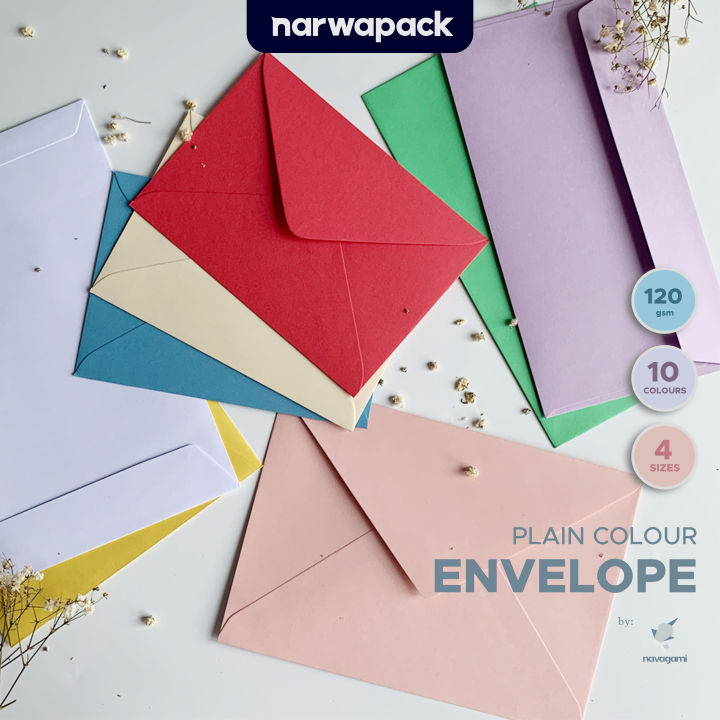Narwapack Colour Envelope 25pcs - 120gsm, Wedding Event Invitation ...