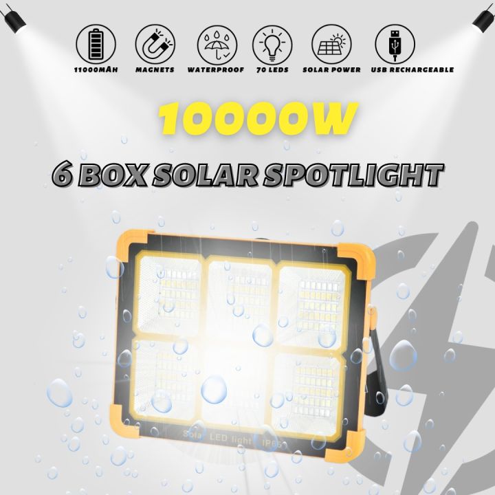 10000W Solar Charge Outdoor Light USB Rechargeable Waterproof Super ...