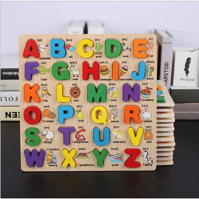 26 letters ABC Puzzle for kids Puzzles Wooden Toys Alphabet Digital ...