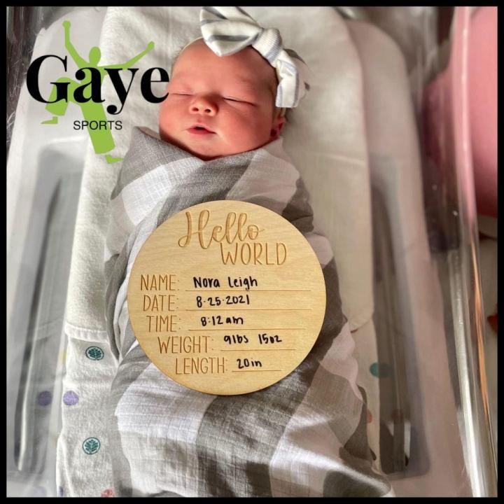 GS Wooden Baby Announcement Sign Hello World 15 cm Birth Baby Name ...