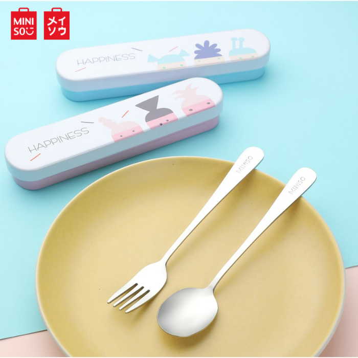 Miniso Cutlery Tableware Stainless Steel Set ( Fork + Spoon ) with ...